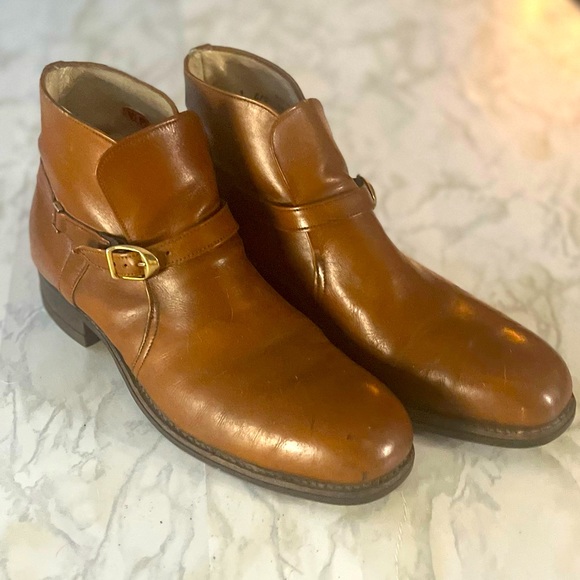 Bostonian | Shoes | Bostonian Brown Leather Ankle Biker Bootdress Boot ...